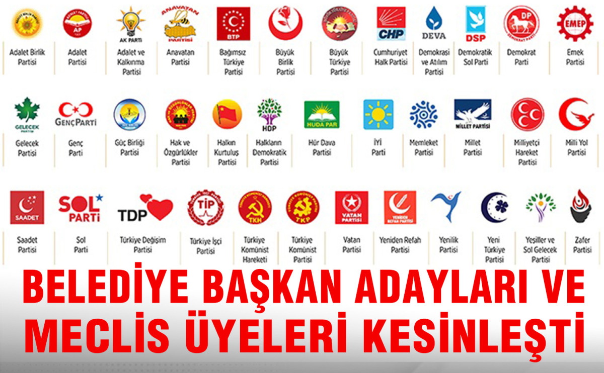 Belediye Başkan Adayları ve Meclis Üyeleri Kesinleşti